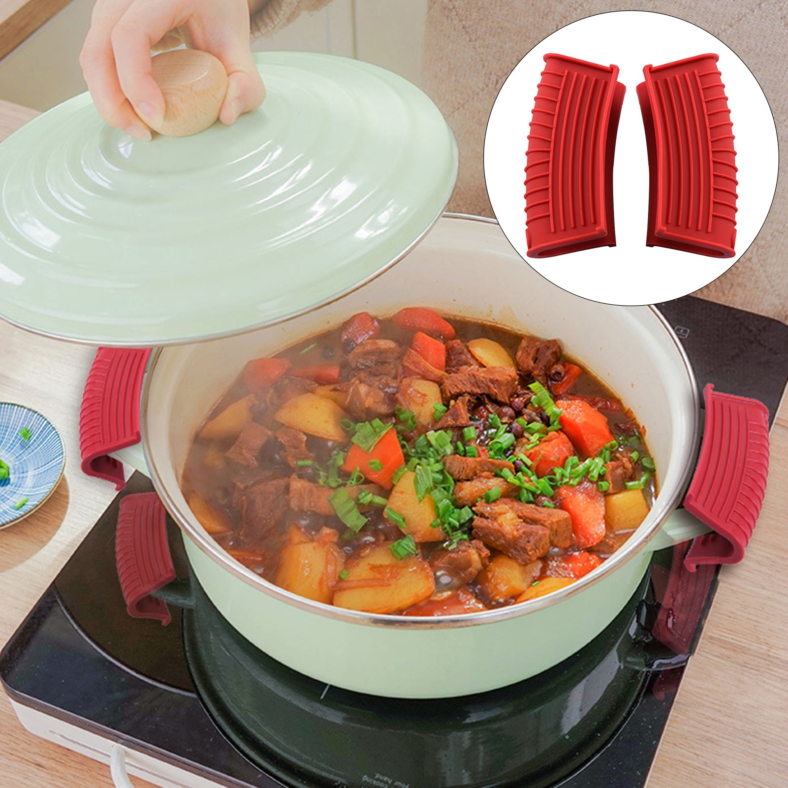 Hadanceo Pot Clip Holder Multipurpose 1 Pair High-Temperature Resistant ...