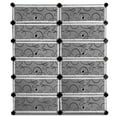 Giantex 12-Compartment Shoe Rack, Stackable Shoe Unit Box Organizer ...