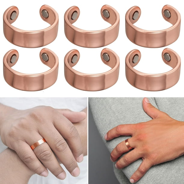 6 X Magnetic Pure Copper Ring Healing Jewelry Arthritis Finger Joint ...