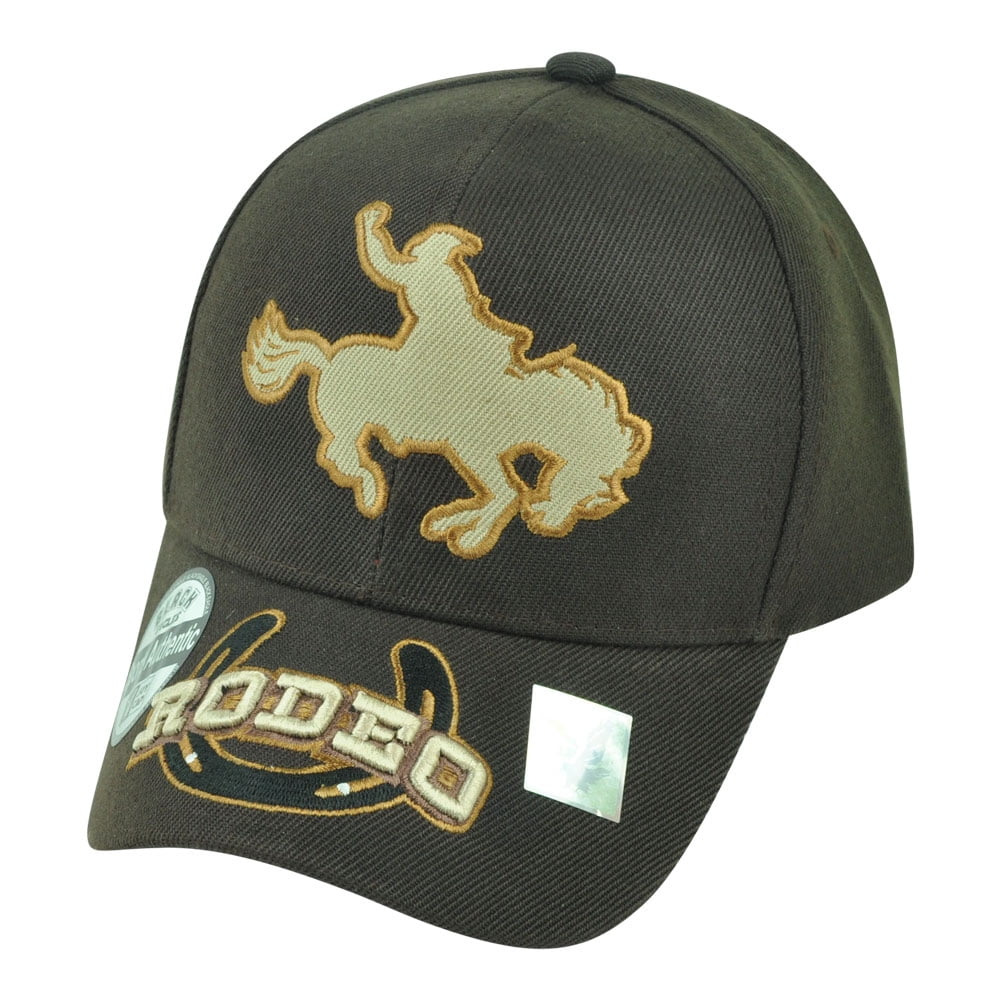 Rodeo Horse Shoe Ranch Cowboy Bucking Riding Brown Hat Cap Adjustable ...