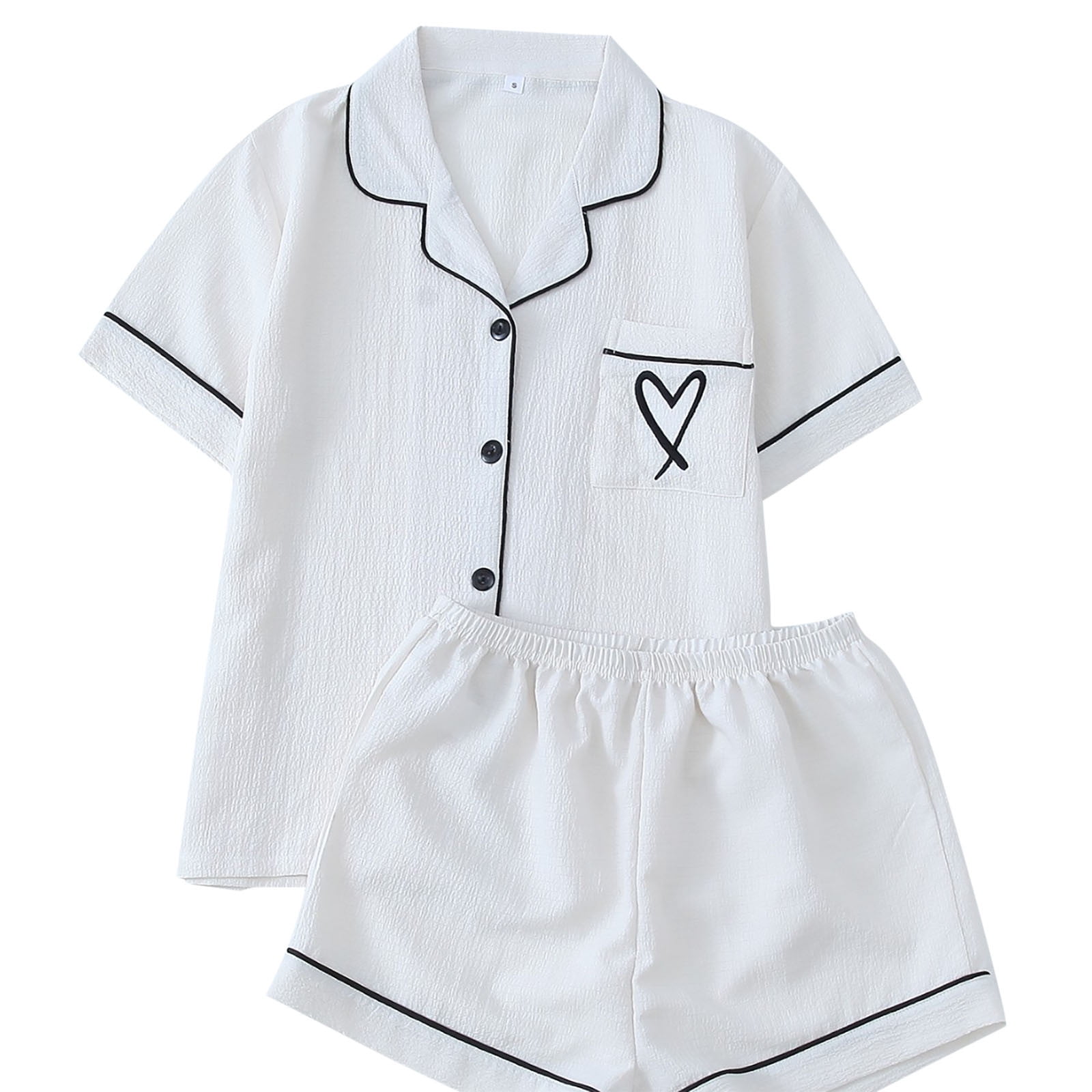 Click here for Cfhntfmh Womens Pajama Sets Pj Set Cute Heart Prin... prices