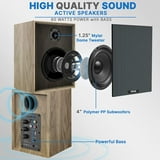 Pyle Powered Bookshelf Speaker Monitors, HiFi Studio Monitor Computer ...