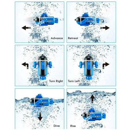 1Pc RC Submarine Toy Mini RC kids rc Boat pools rc Underwater Submarine ...