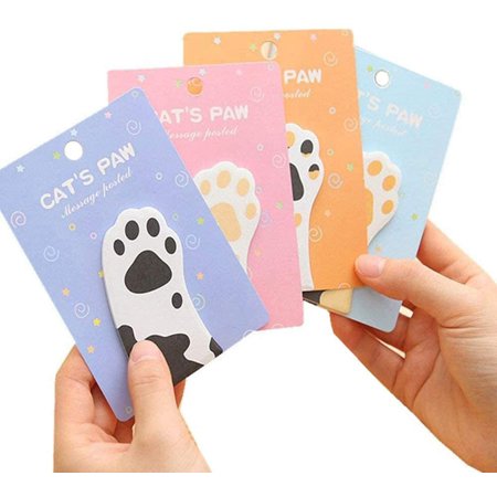 8 Pads Meow Claw Pad Self-Stick Notes Cartoon Cat's Claw Sticky Notes ...