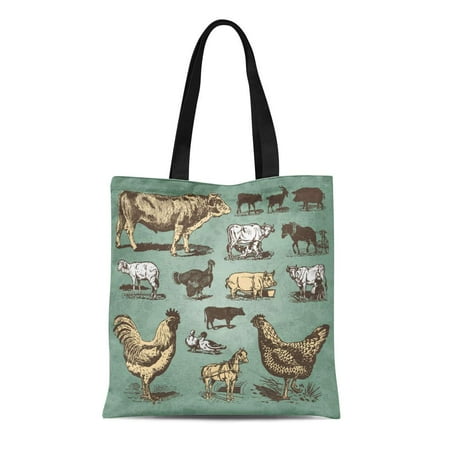 HATIART Canvas Bag Resuable Tote Grocery Shopping Bags Vintage Farm ...