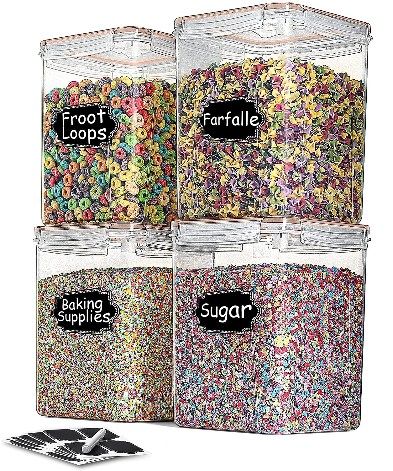 KSCD Extra Large Tall Food Storage Containers, 4PCS/5.2L Plastic ...