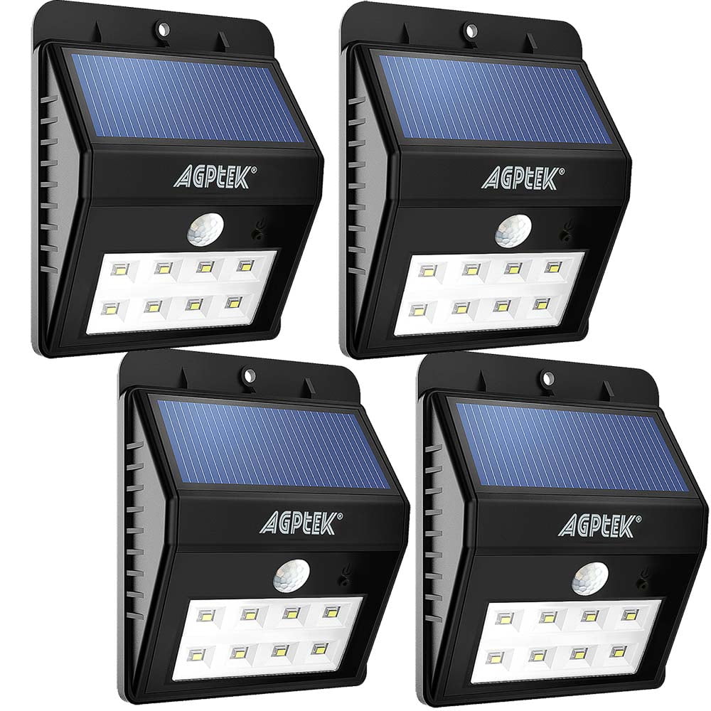 AGPtek Solar Lights 8 LED Wireless Waterproof Motion Sensor Outdoor ...