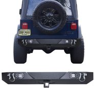 Smittybilt SRC Rear Bumper and Tire Carrier with Receiver Hitch (Black ...