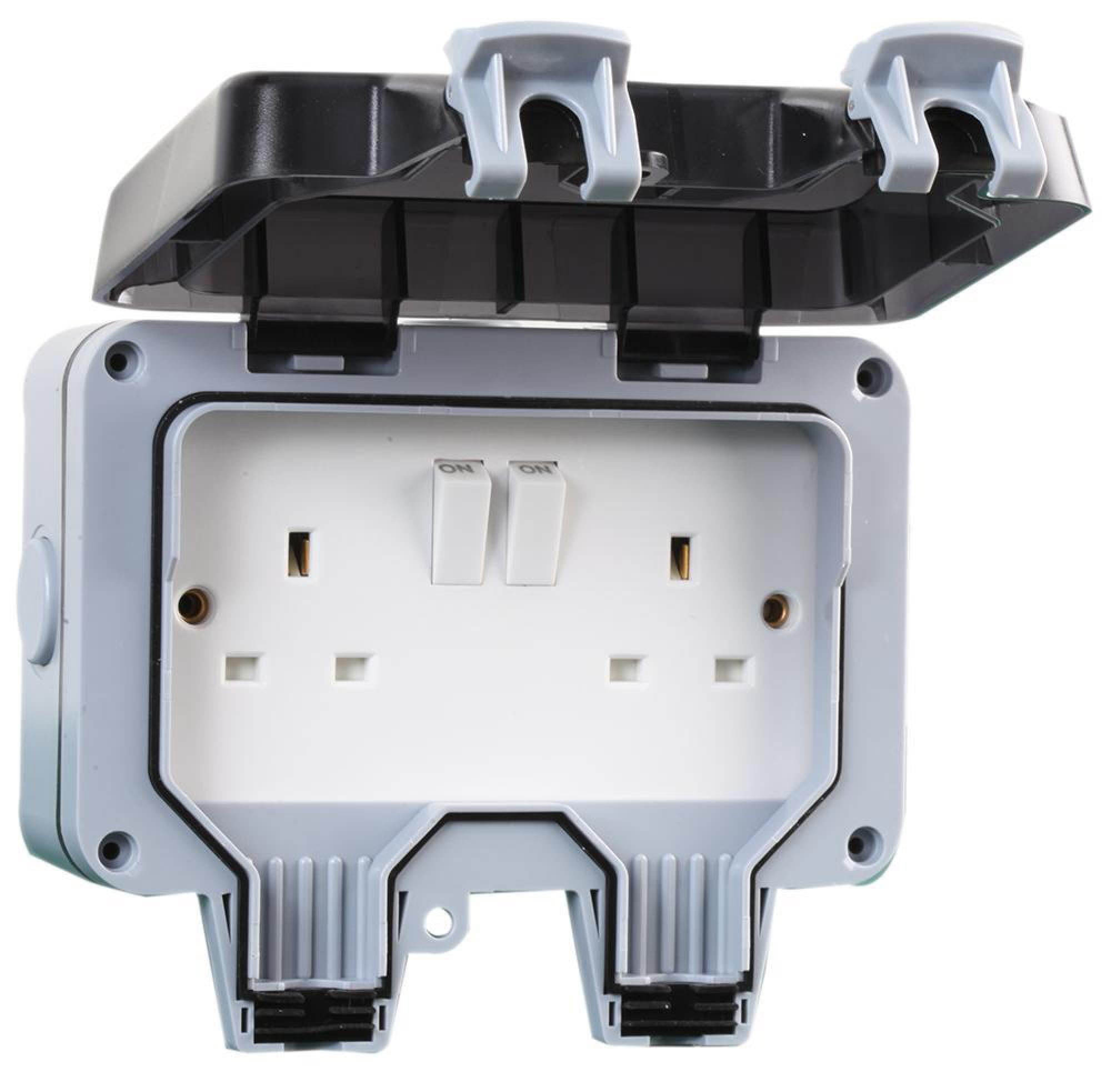 PRO ELEC - Outdoor DP Switched Socket, 2 Gang, 13A, IP66 - Walmart.com