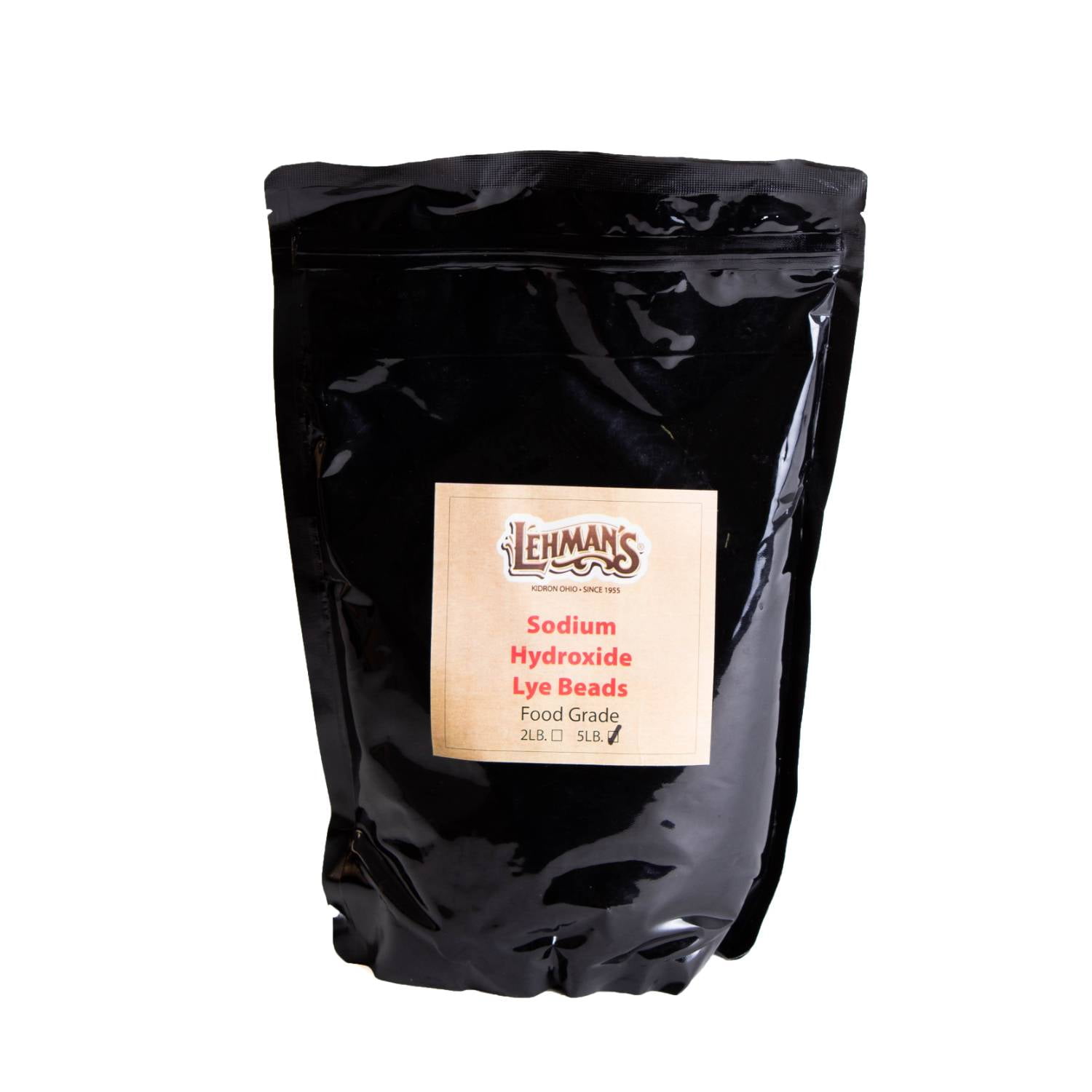 Lehman's Sodium Hydroxide for Soapmaking, 5 Pound Resealable Bag of Lye ...