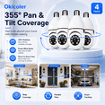 Okicoler 4-Pack 2K WiFi Light Bulb Security Cameras, 355° Pan & Tilt ...