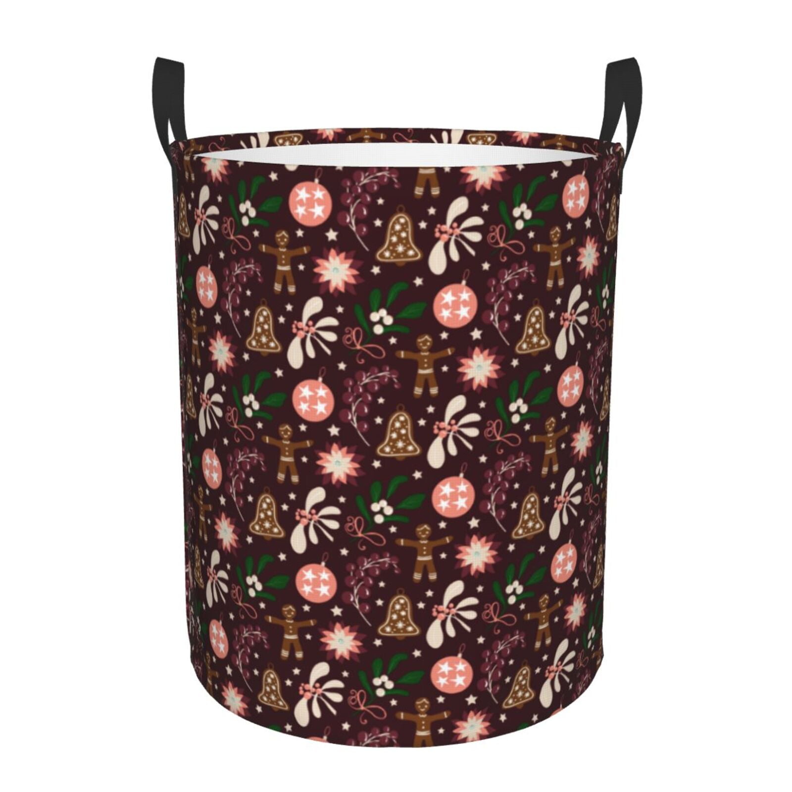 XMXT Collapsible Laundry Basket, Christmas Bells Black Graffiti ...