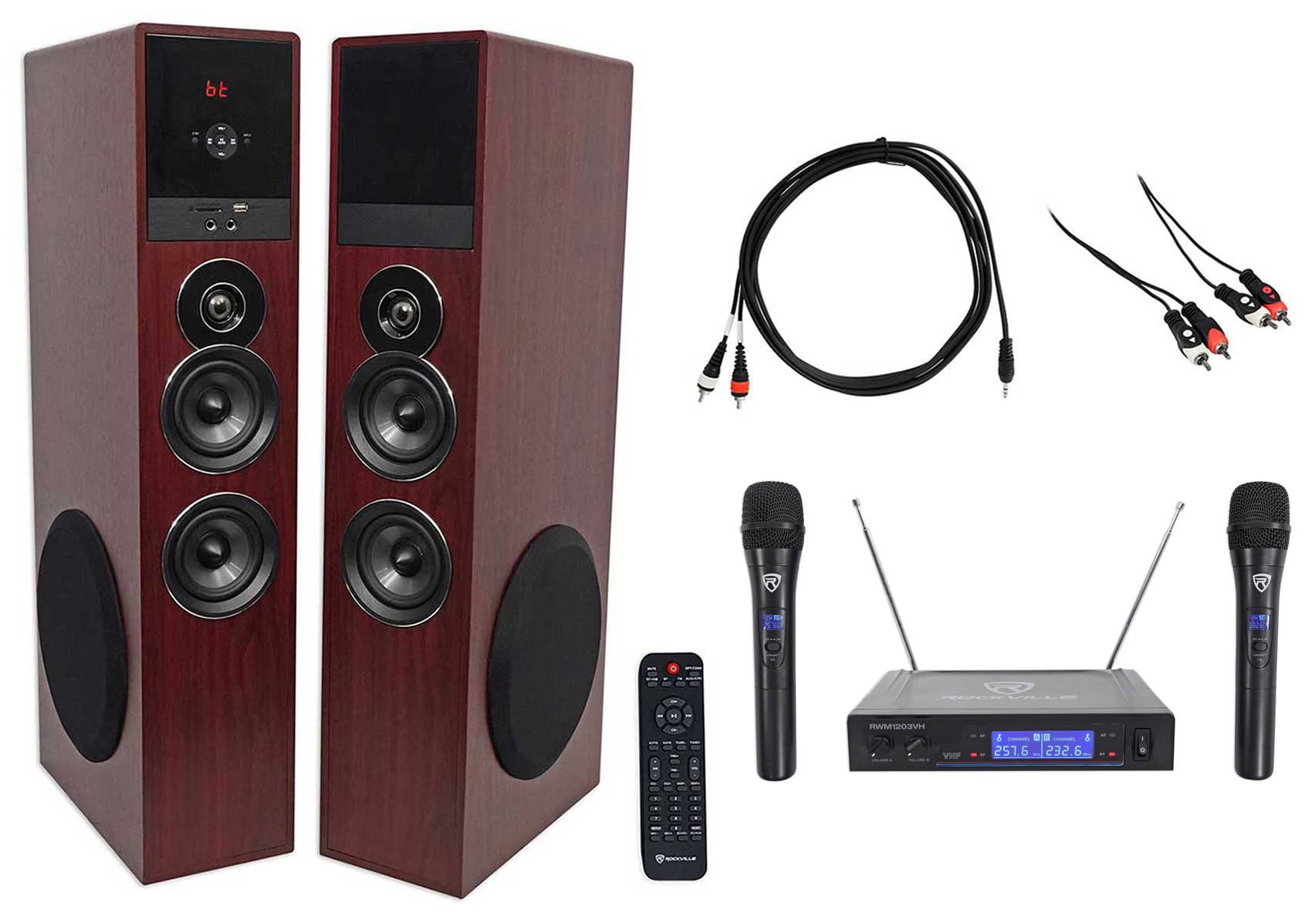 Rockville Bluetooth Home Theater/Karaoke Machine System w/(2) Subs ...