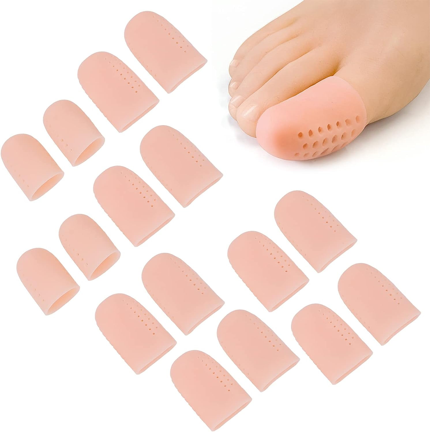8 Pairs Big Toe Caps, Breathable Toe Protector Toe Cover Sleeves with ...