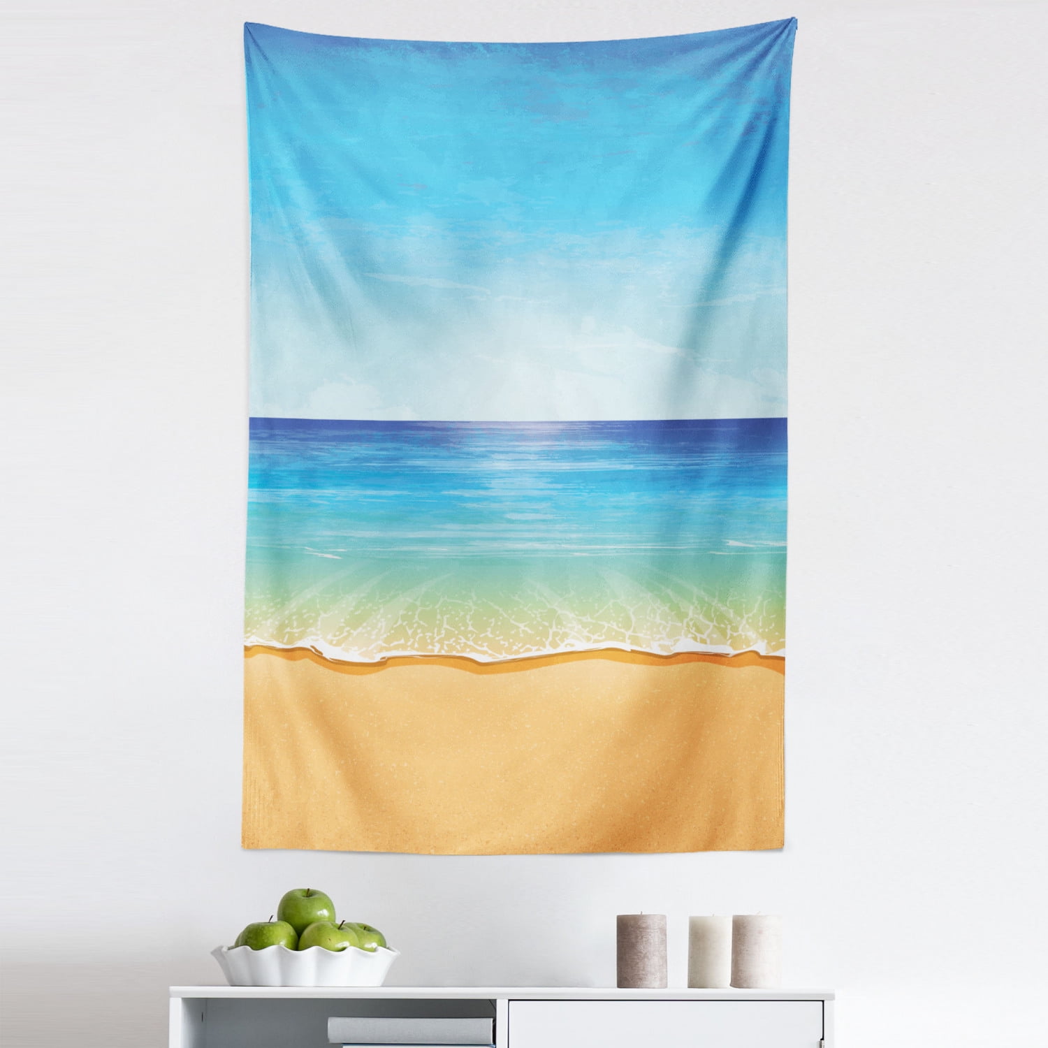 Summer Tapestry, Paradise Beach with Sand and Sea Water Summer Exotic ...