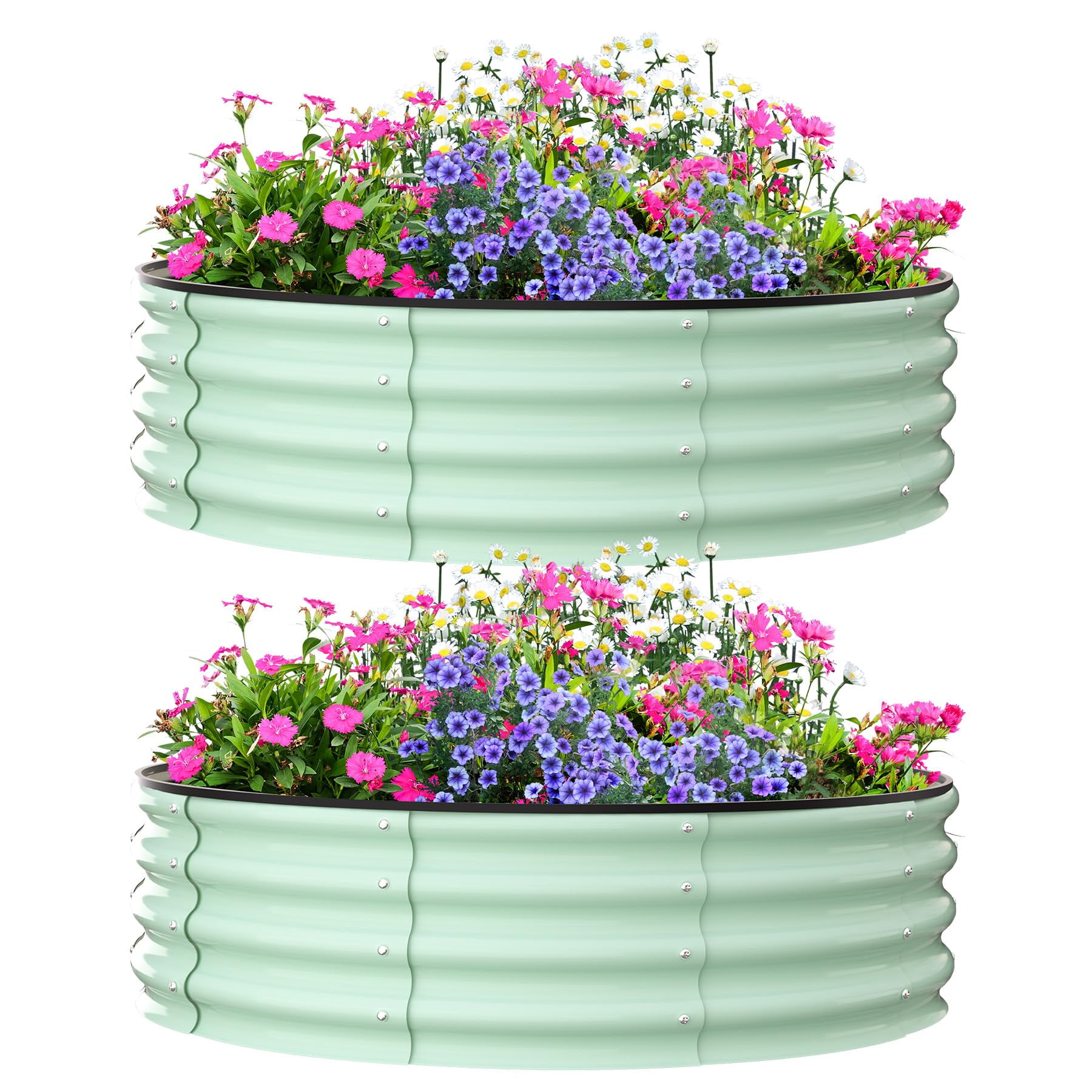 Click here for Akdsteel 2 - Pack Round Galvanized Raised Garden B... prices