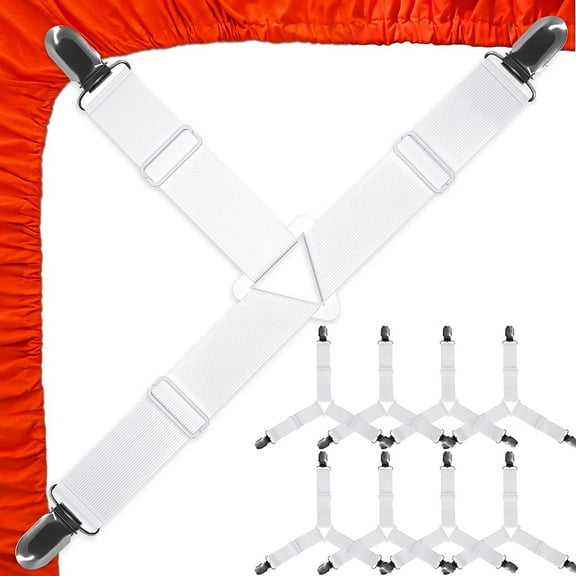 Bed Sheet Holder Straps - Adjustable Crisscross Sheet Clips Elastic ...