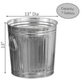 Round Galvanized Steel, 7 Gallon Trash Can with Lid - Metal Bucket for ...