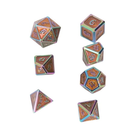 Polyhedral Dice, Multi Sided Dice Set Fashionable 7Pcs Electroplated ...