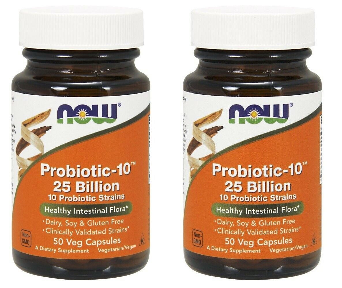 Now Foods - Probiotic-10, 25 Billion, 50 Veg Capsules - 2 Packs ...
