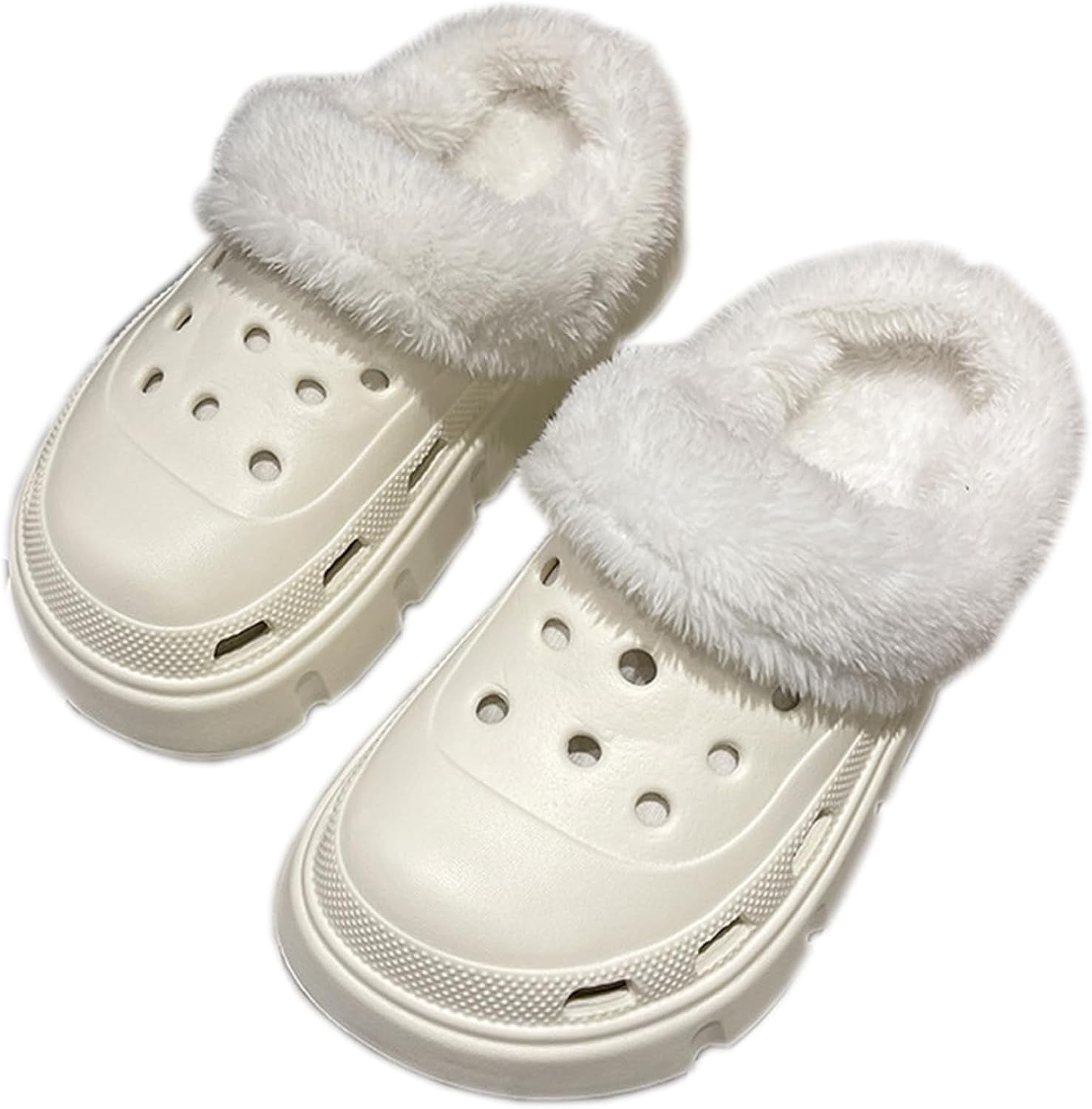 KAQ Womens Garden Clogs Comfortable Fur Lined House Slippers Winter Non ...