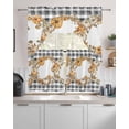 Black Plaid Thanksgiving Kitchen Curtain and Valance Set 3 Pieces, Rod ...