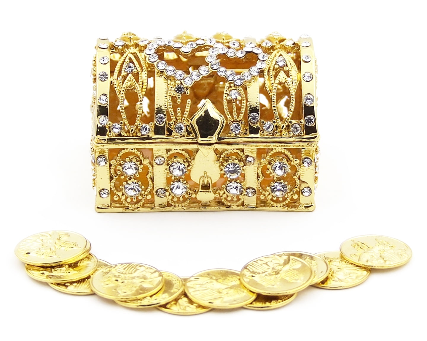 Joice Gift Elegant Gold Treasure Box Wedding Arras Set with 13 Coins ...
