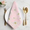 Cloth Napkins Set of 8 Pink Daisy Flower Cocktail Napkins Farmhouse ...