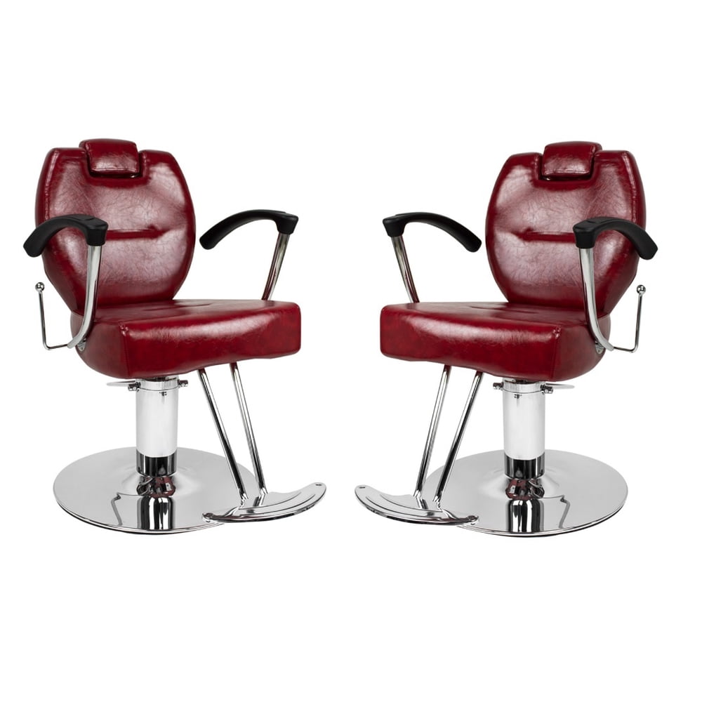 Set of 2 HERMAN All Purpose Styling Chairs CRIMSON Perfect for Beauty ...
