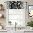 Art Black Window Valance for Kitchen, Vintage White Polka Dots Black ...