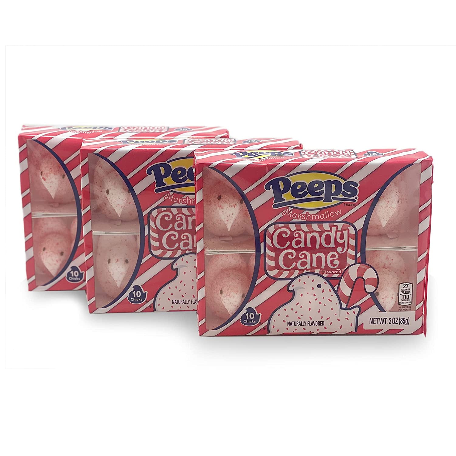 Peeps Candy Cane - 3pk Bundle - 10ct Trays (3oz) - Christmas Themed ...