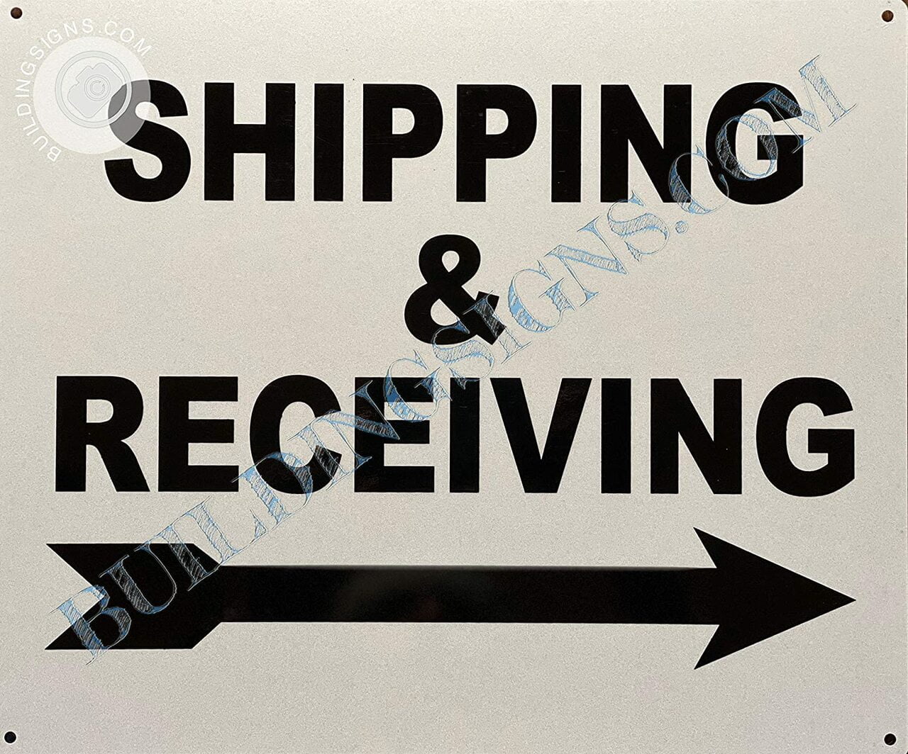 Shipping & Receiving Sign - Right Arrow (Reflective White, Aluminium ...