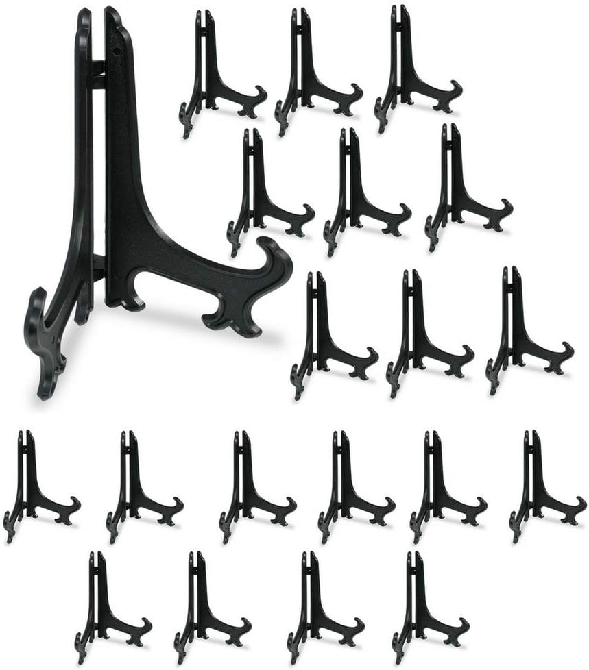 7" Black Plastic Easel - Pack of 20 Display Easels - Curved Folding ...