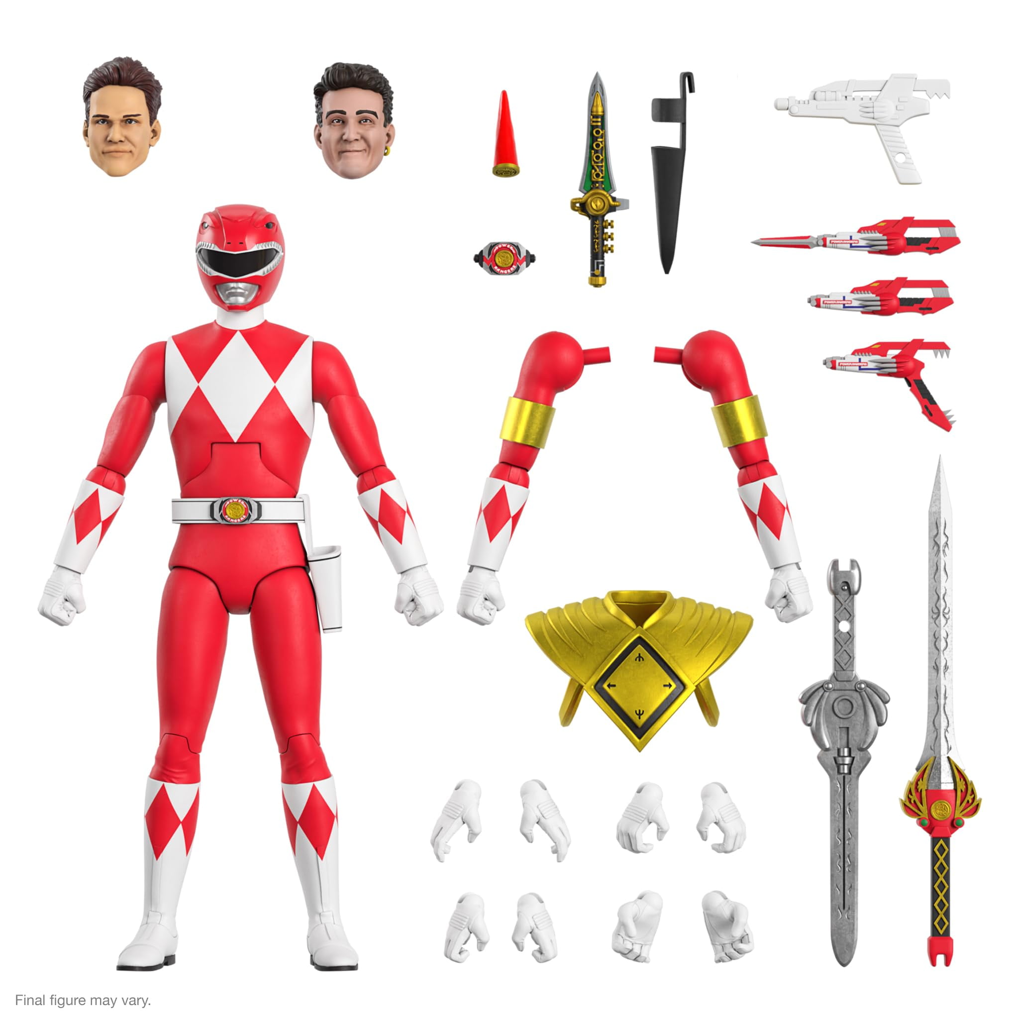 Super7 ULTIMATES! Mighty Morphin Power Rangers Red Ranger - 7" Power ...