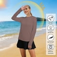 Burgundy Women UPF 50+ UV Shirts Long Sleeve with Thumb Holes Workout ...