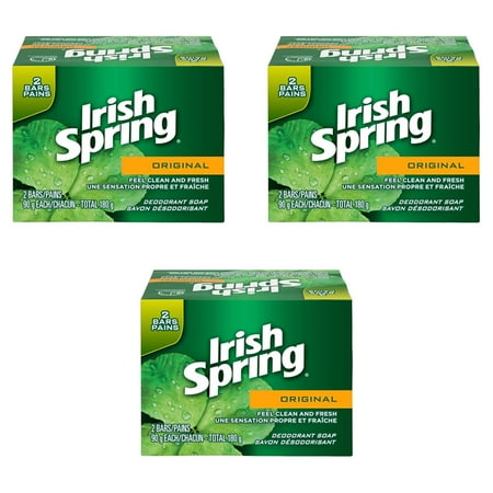 Irish Spring Original Deodorant Bar Soap, 2x90g (Pack of 3) - Walmart.ca