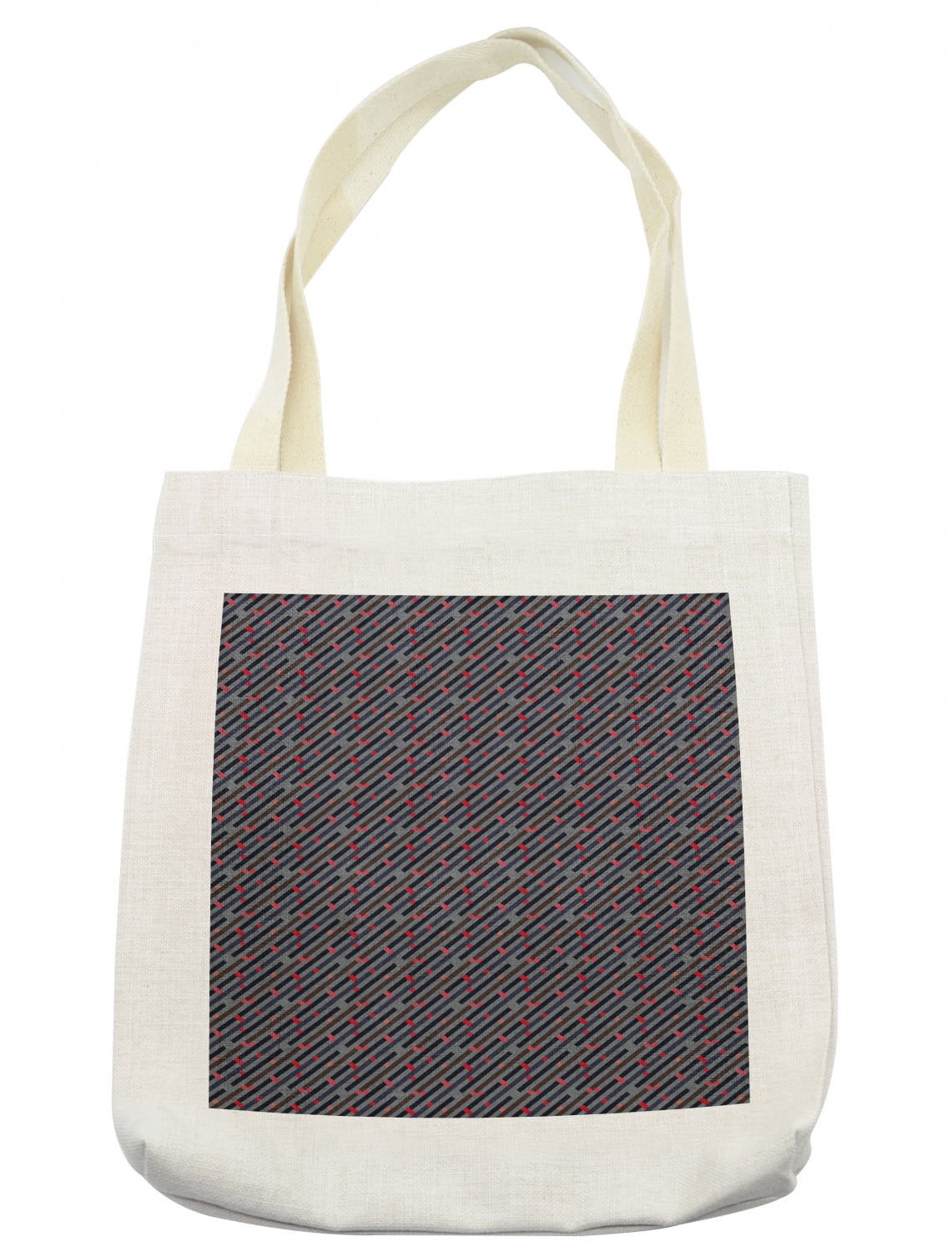 Geometric Tote Bag, Diagonal Strips Lines and Rectangles Pastel Colored ...