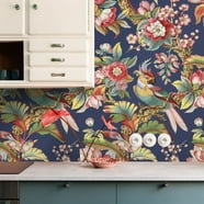 Chesapeake Manaus Blue Palm Frond Wallpaper - Walmart.com