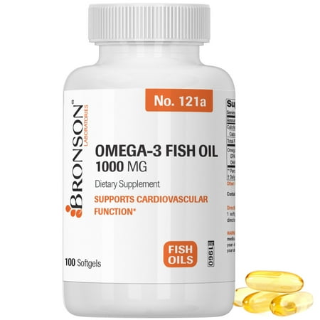 Bronson Omega-3 Fish Oil 1000 mg, 100 Softgels - Walmart.com