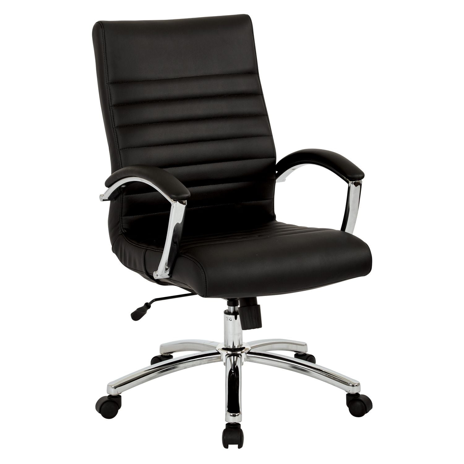 Click here for Work Smart Executive Mid-Back Chair In Black Faux... prices