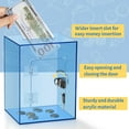 Clear Acrylic Piggy Bank for Adults Kids, Large and Sturdy Money Saving ...