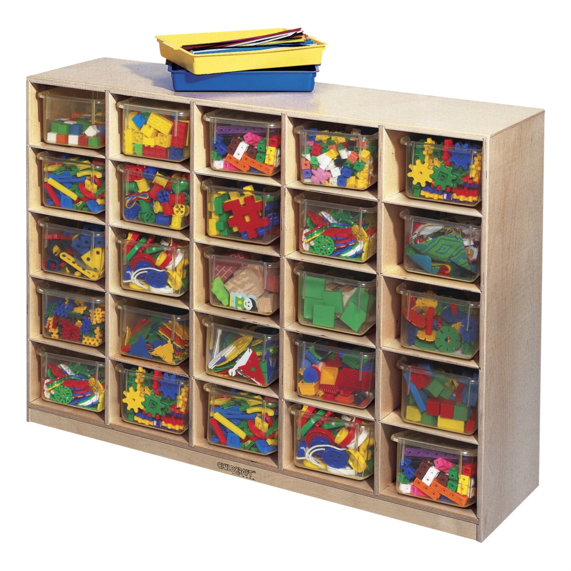 Childcraft Mobile Cubby with 25 Clear Trays - Walmart.com