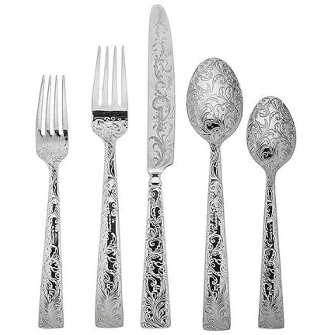 Ricci Argentieri Parisian Garden 18/10 Stainless Steel 45pc. Flatware Set - Walmart.com