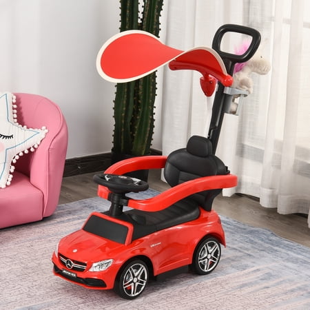 3 in 1 Ride on Push Car Stroller Sliding Car w/ Canopy 1-3 Years Old ...