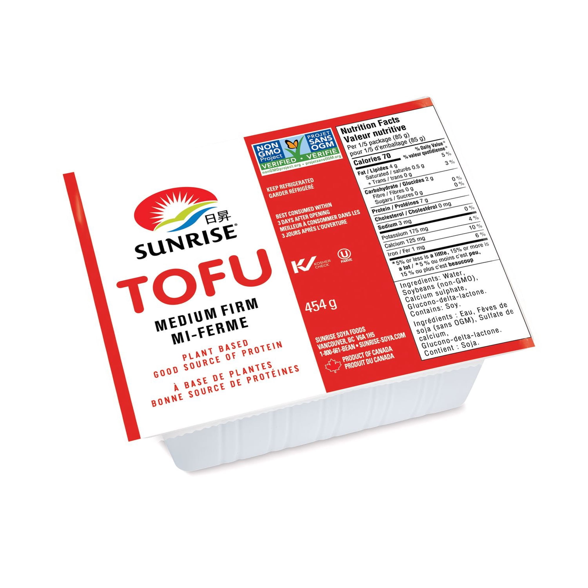 Click here for Sunrise Soya Foods Sunrise Medium Firm Tofu 454g prices