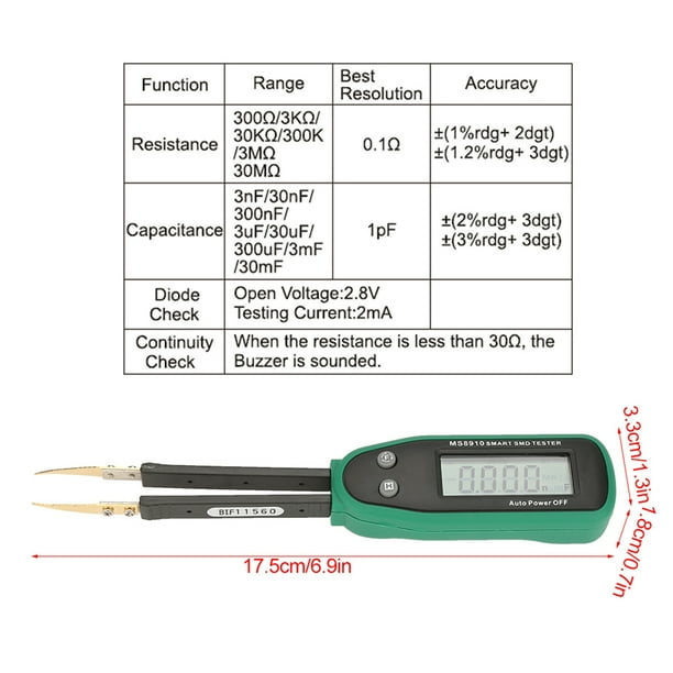 Smart SMD Tester,MASTECH MS8910 Smart Digital SMD Handheld Resistance ...