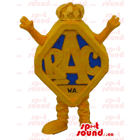 Blue And Yellow Rhombus Customised Logo SPOTSOUND Mascot With No Face ...