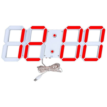 3D Digital Wall Clocks, Clear Display Multi Function Electronic Clock ...