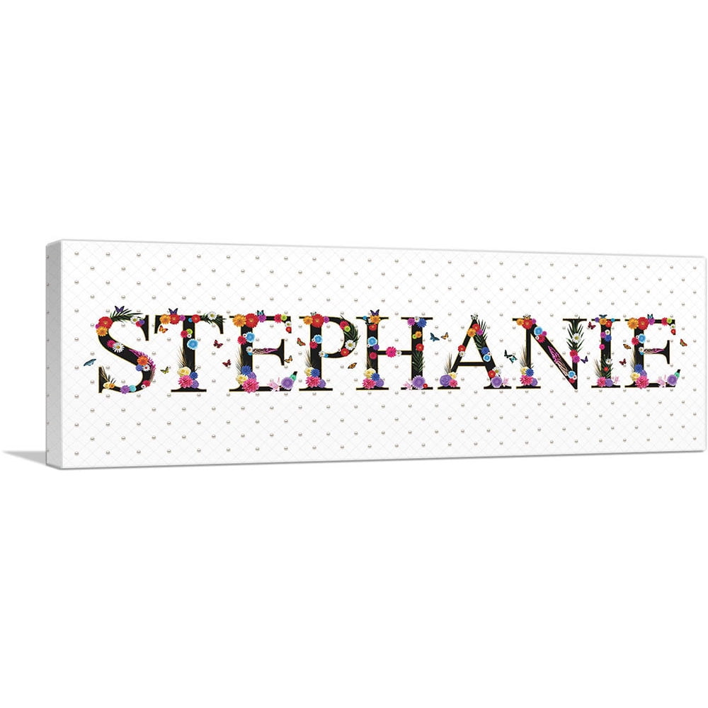 ARTCANVAS STEPHANIE Girls Name Room Decor Canvas Art Print - Size: 48 ...