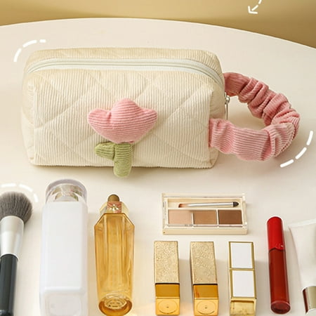 Clairlio Kawaii Cosmétique Sac Velours Côtelé Organisateur Seau Trousse ...